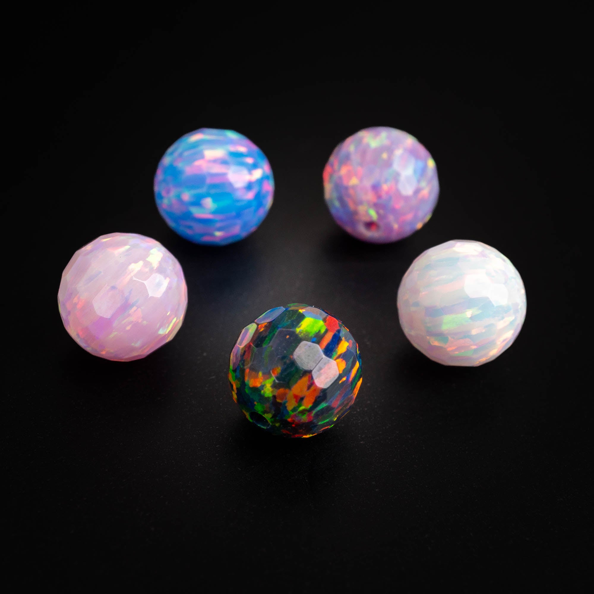 Faceted Round Opal Beads | Lab-Grown Astral Opal™ – The Opal Dealer