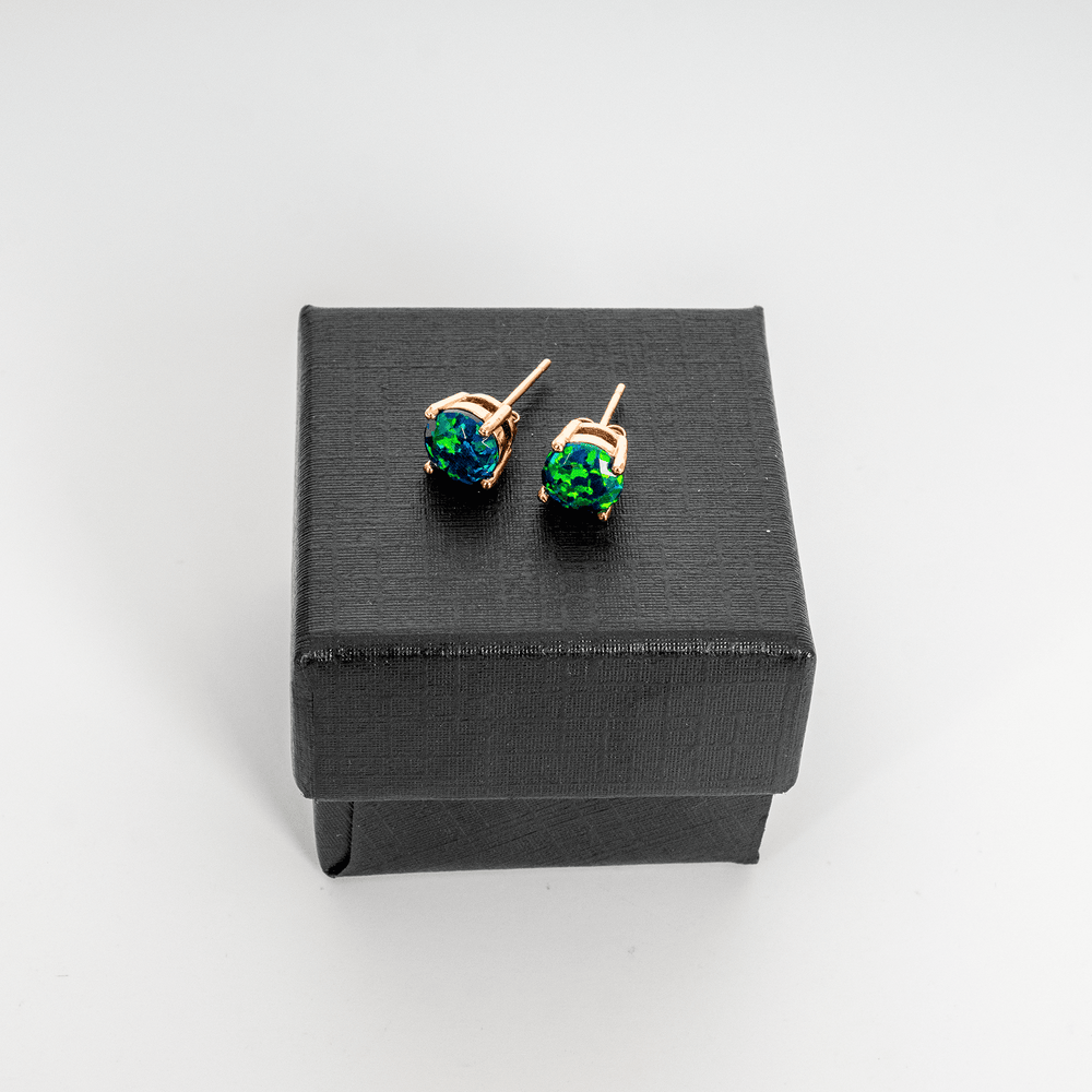 black opal earrings stud